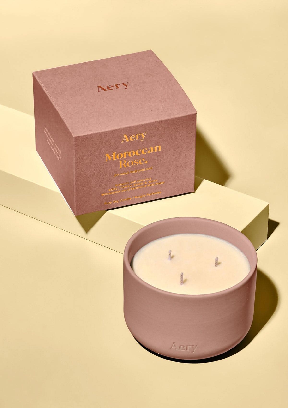 Moroccan Rose Triple Wick Candle | Aery Living
